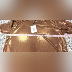 Soho | Tops | Soho Womens Bronze Gold Metallic Shine Pullover Top Shirt ...